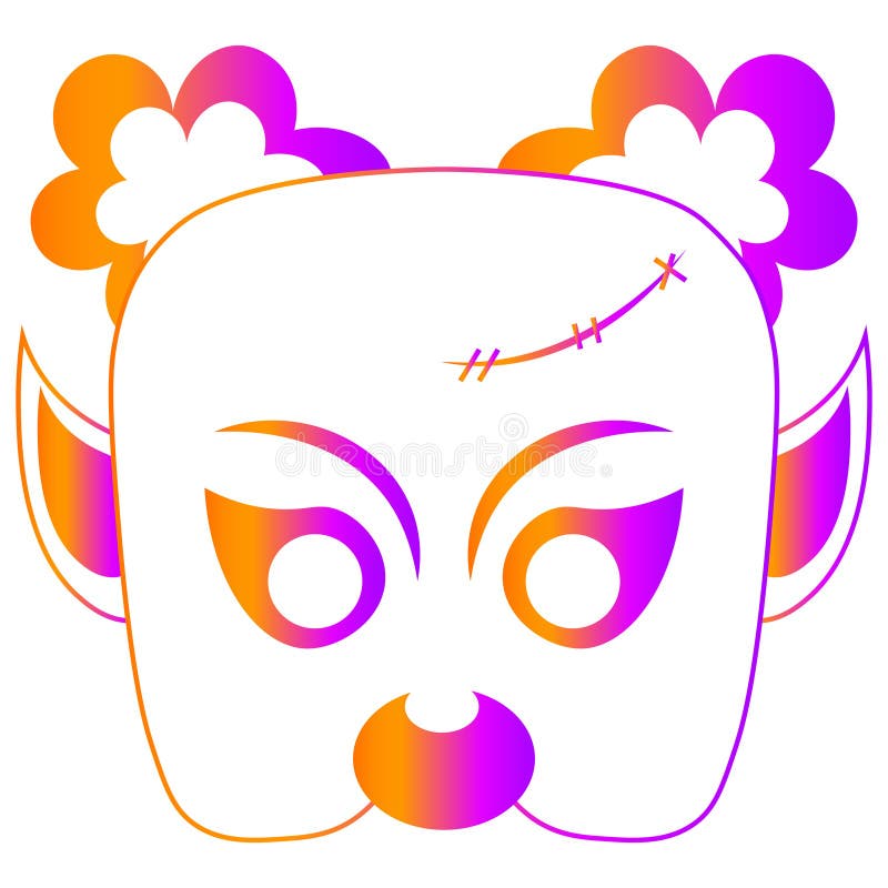 Halloween Mask Silhouette with Gradient Color. Stock Illustration ...