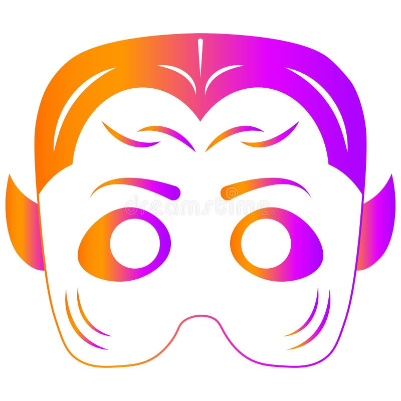 Halloween Mask Silhouette with Gradient Color. Stock Illustration ...