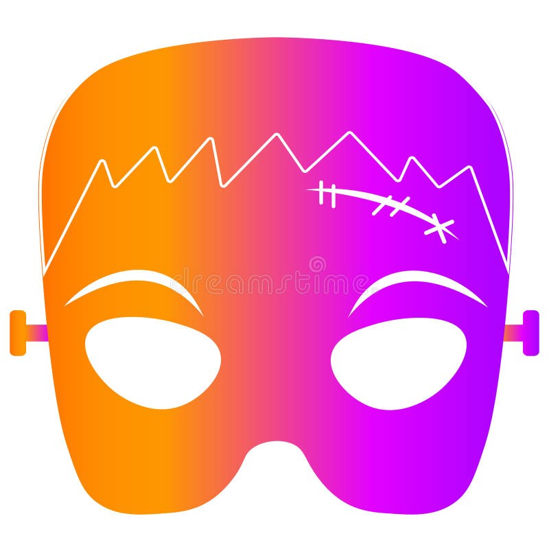 Halloween Mask Silhouette with Gradient Color. Stock Illustration ...