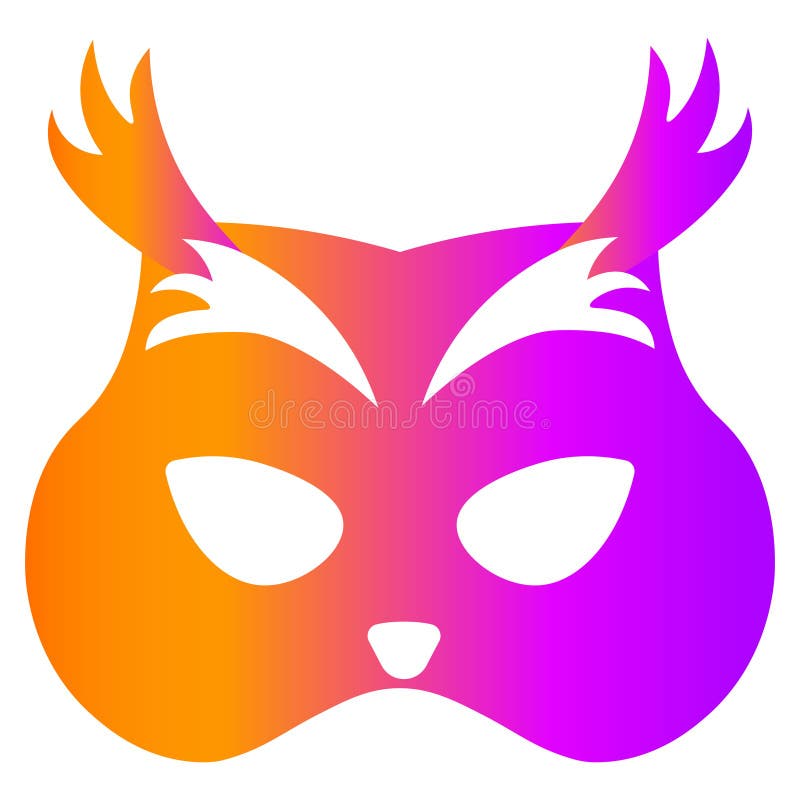 Halloween Mask Silhouette with Gradient Color. Stock Illustration ...