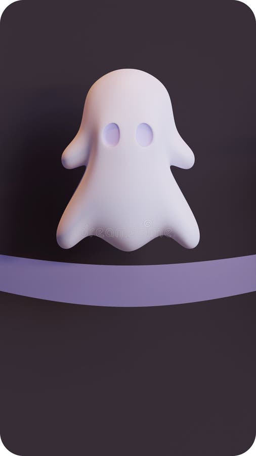 Halloween Mobile Phone User Interface Template with Ghost 3d Rendering ...