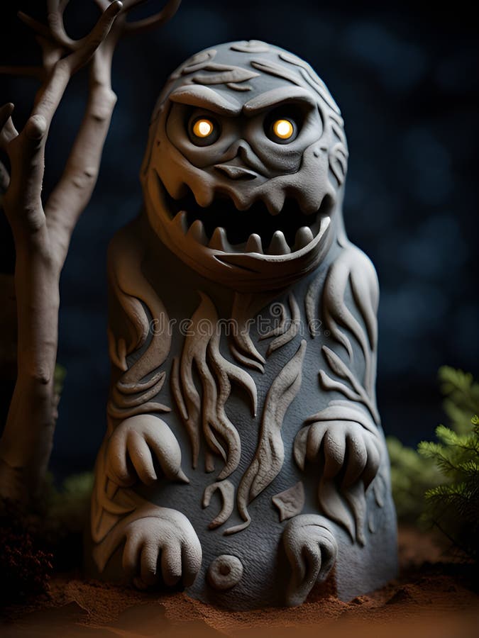 Halloween Monster in the Dark, Ai Generated Stock Illustration ...