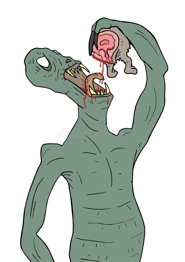 Monster eating garbage stock vector. Illustration of cartoon - 61318853