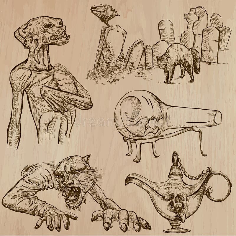 Halloween, Monsters, Magic - Vector Collection Stock Vector ...