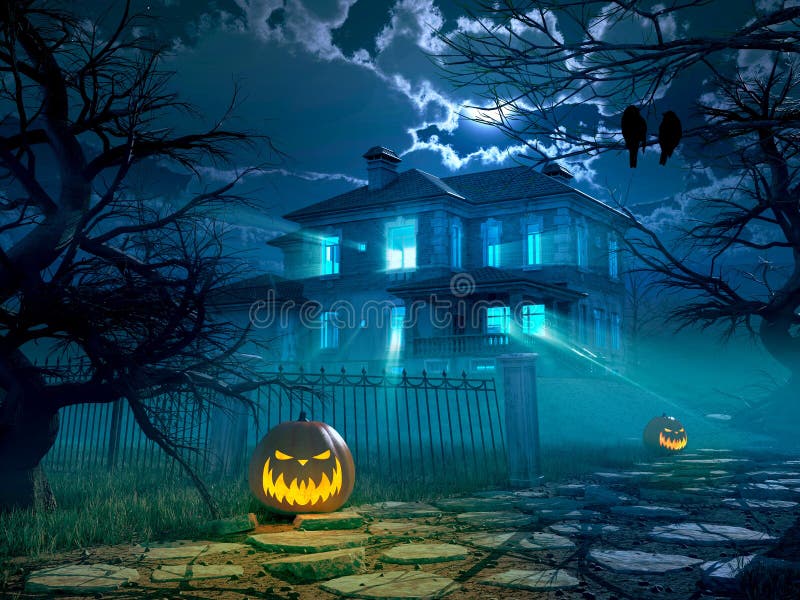 Scary House Night Stock Illustrations – 22,240 Scary House Night Stock ...