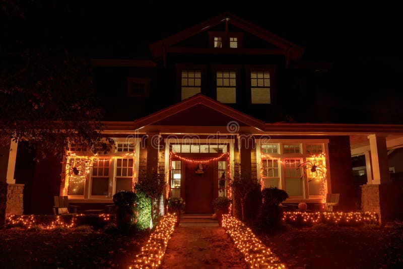 Halloween night lights stock image. Image of effects - 233406911