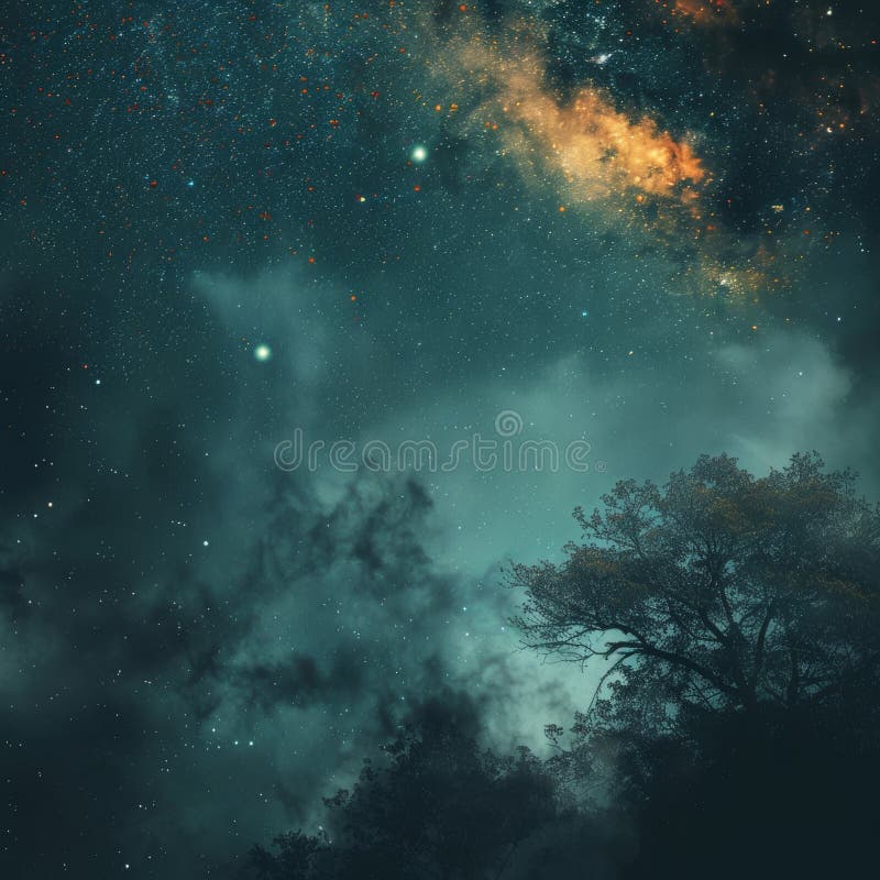 Halloween Night Sky with Copy Space for Message Stock Illustration ...