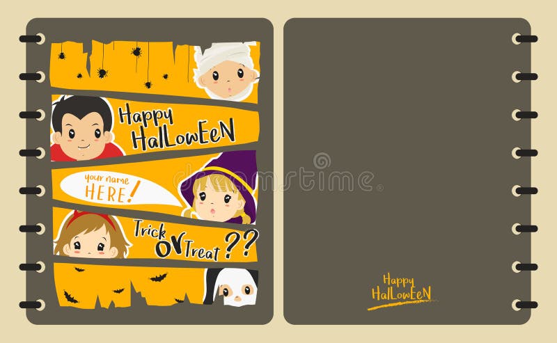 Halloween Notebook Cover Design Vector Stock Vector - Illustration of ...