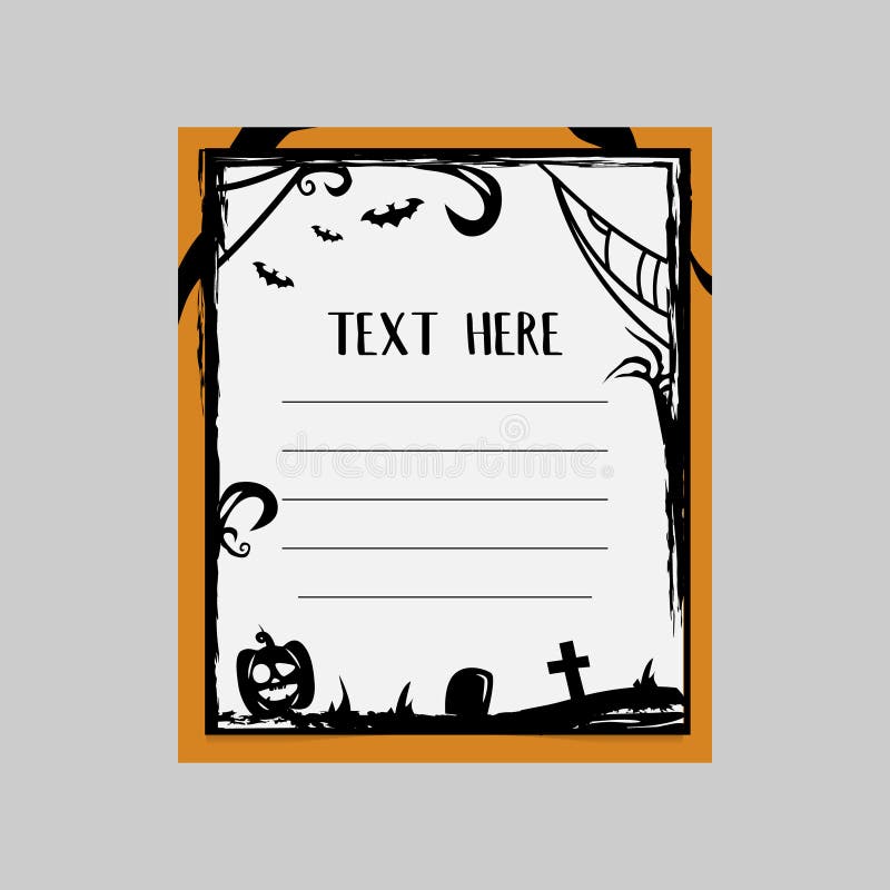 Halloween Notes Paper Template Design Vector Stock Vector ...