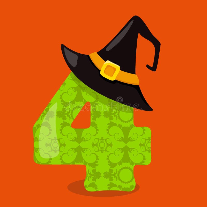Halloween numbers stock vector. Illustration of four - 10922098