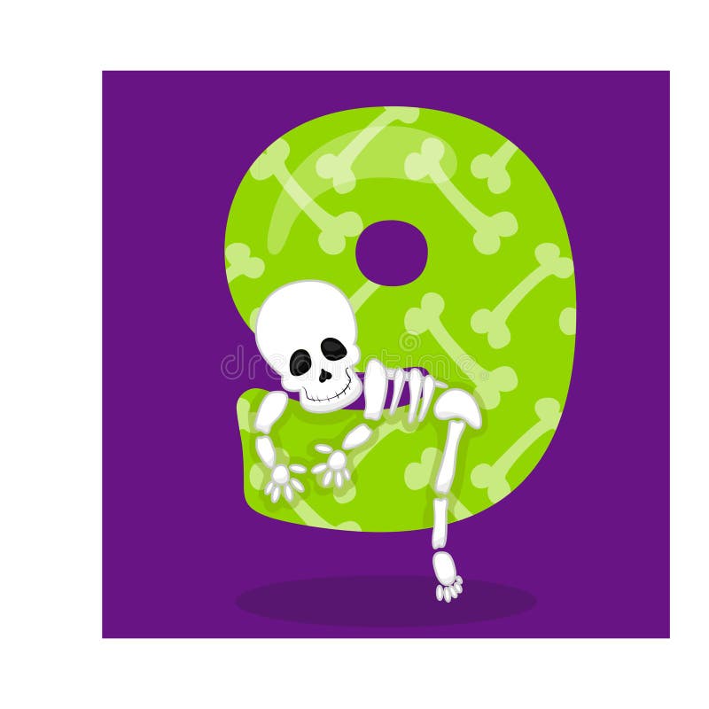 Halloween Numbers 9 09 stock vector. Illustration of vector - 198987969