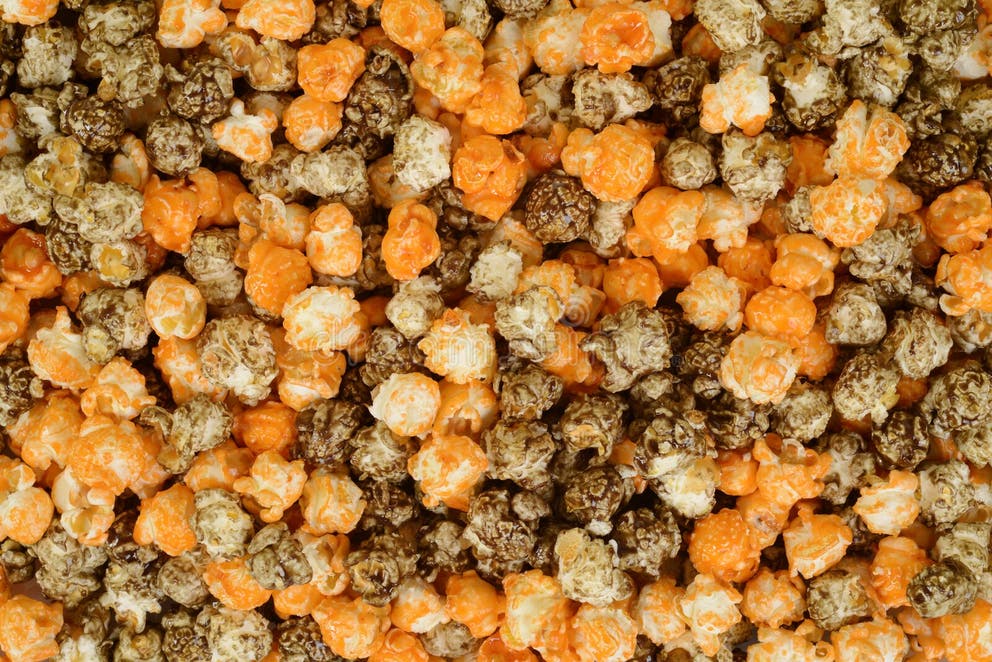 Halloween Orange and Black Licorice Popcorn Stock Photo - Image of food ...