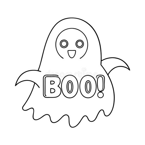 Halloween Outline Boo Vector Illustration Stock Vector - Illustration ...