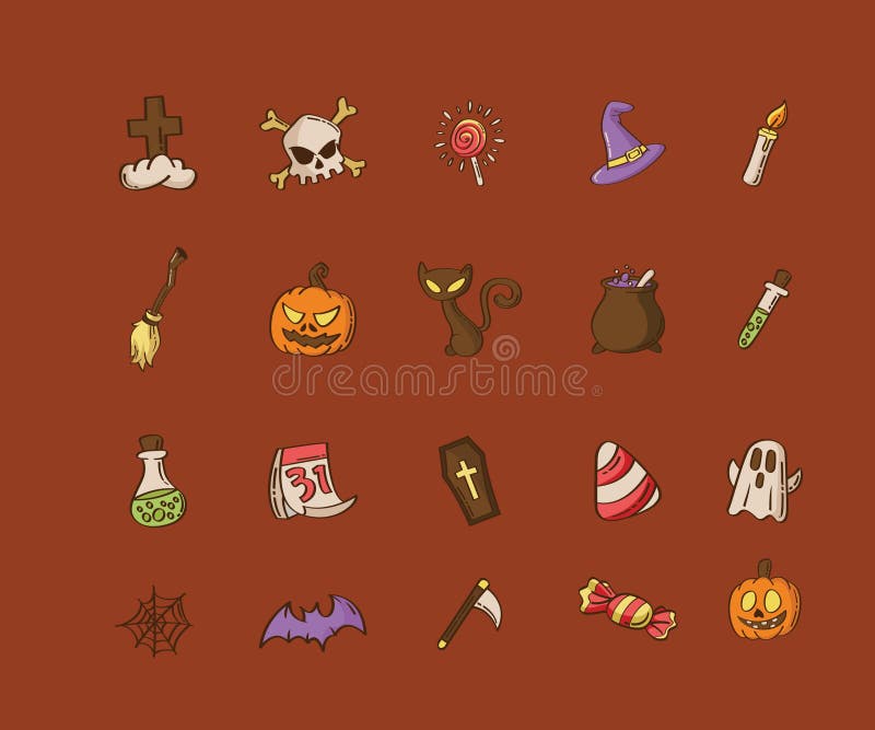 Halloween Pack Pack Design Vector Stock Illustration - Illustration of ...