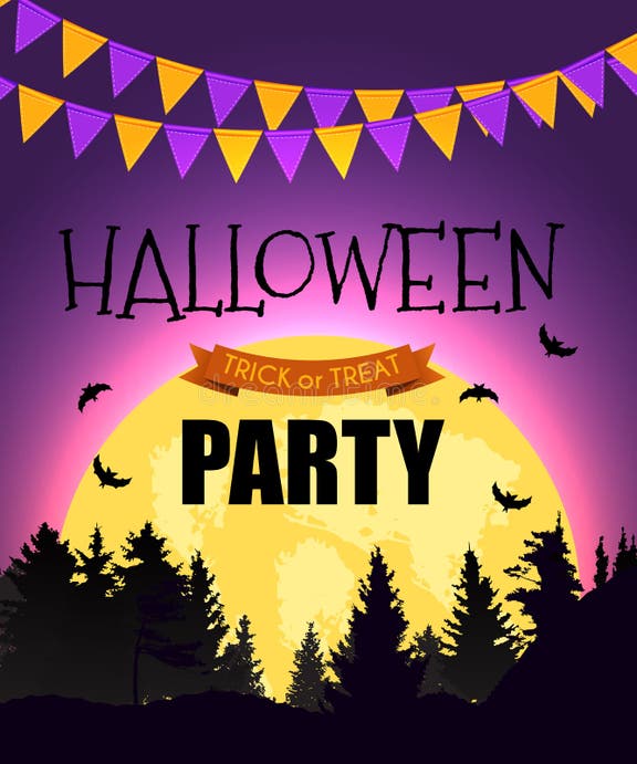 Halloween Party Background Template. Vector Illustration Stock Vector ...