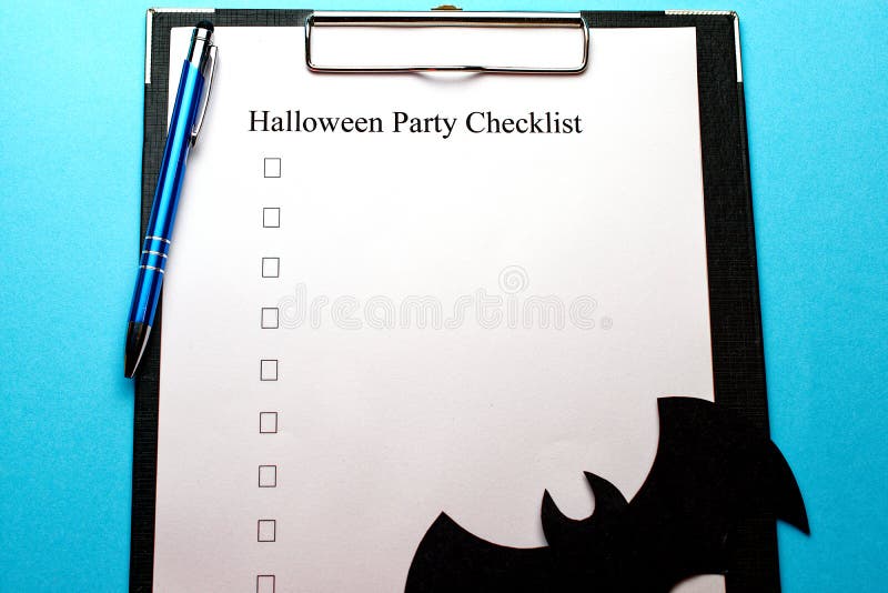Halloween Party Checklist. List To Do. Notepad Stock Photo - Image of ...
