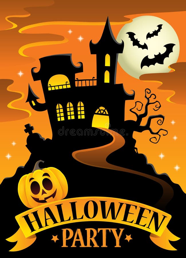 Halloween Party Sign Theme Image 8 Stock Vector - Illustration of ...