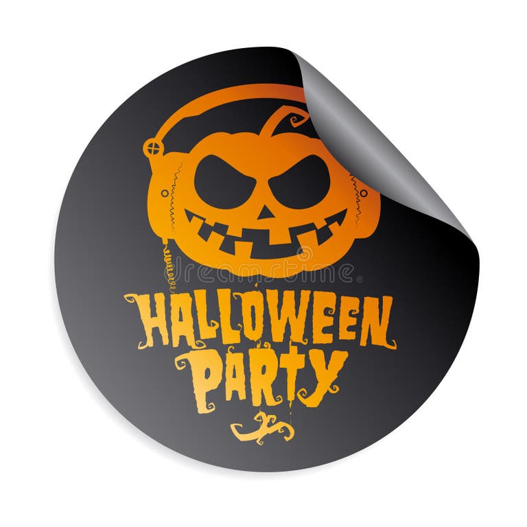 Halloween party sticker stock vector. Illustration of halloween - 26112875