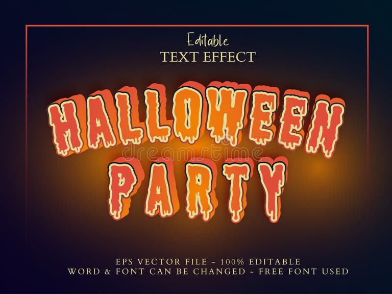 Halloween Party Text Effect Style. Editable Font Text Effect Stock ...