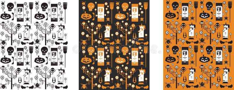 Halloween Pattern stock vector. Illustration of characters - 44453364
