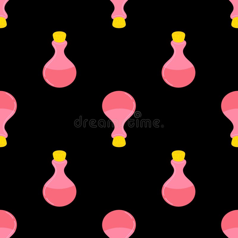 Pattern with Magic Potions. Magic Pattern Stock Vector - Illustration ...