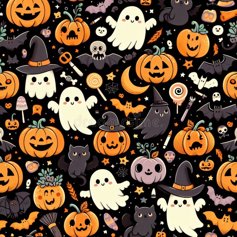 Halloween pattern vector stock illustration. Illustration of screenshot ...