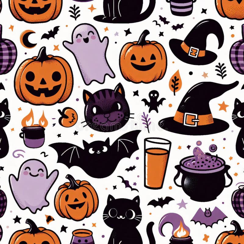 Halloween pattern vector stock illustration. Illustration of comics ...