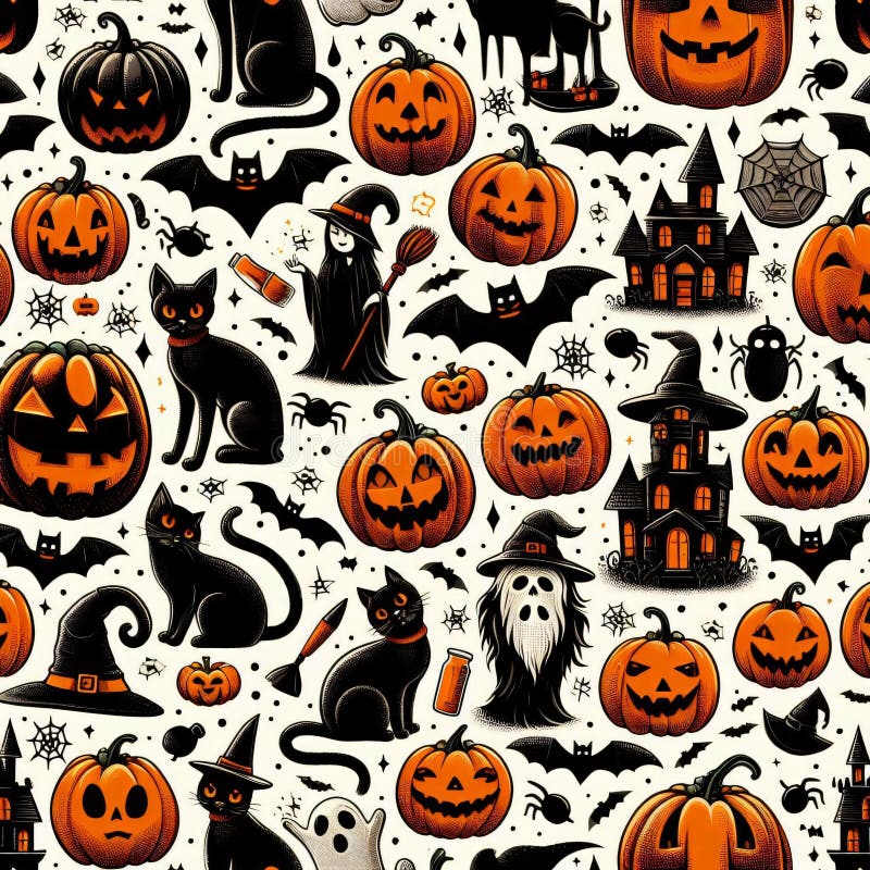 Halloween pattern vector stock illustration. Illustration of design ...