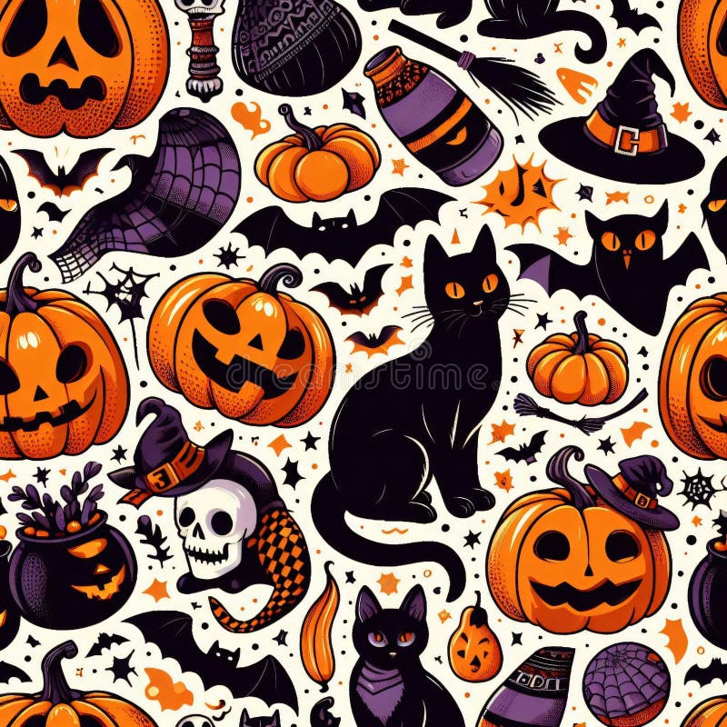 Halloween pattern vector stock illustration. Illustration of screenshot ...