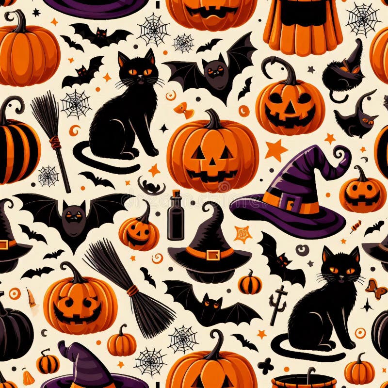 Halloween pattern vector stock illustration. Illustration of poster ...