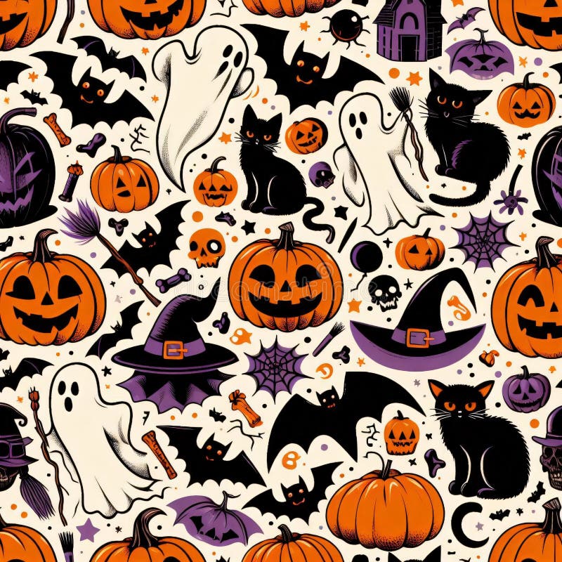 Halloween pattern vector stock illustration. Illustration of halloween ...