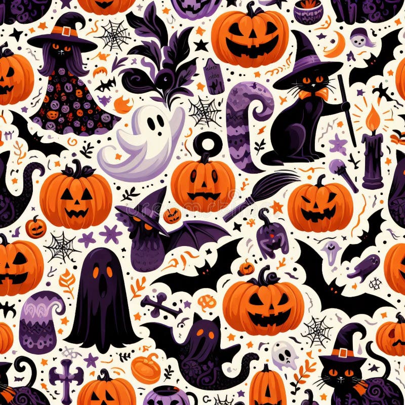 Halloween pattern vector stock illustration. Illustration of vector ...