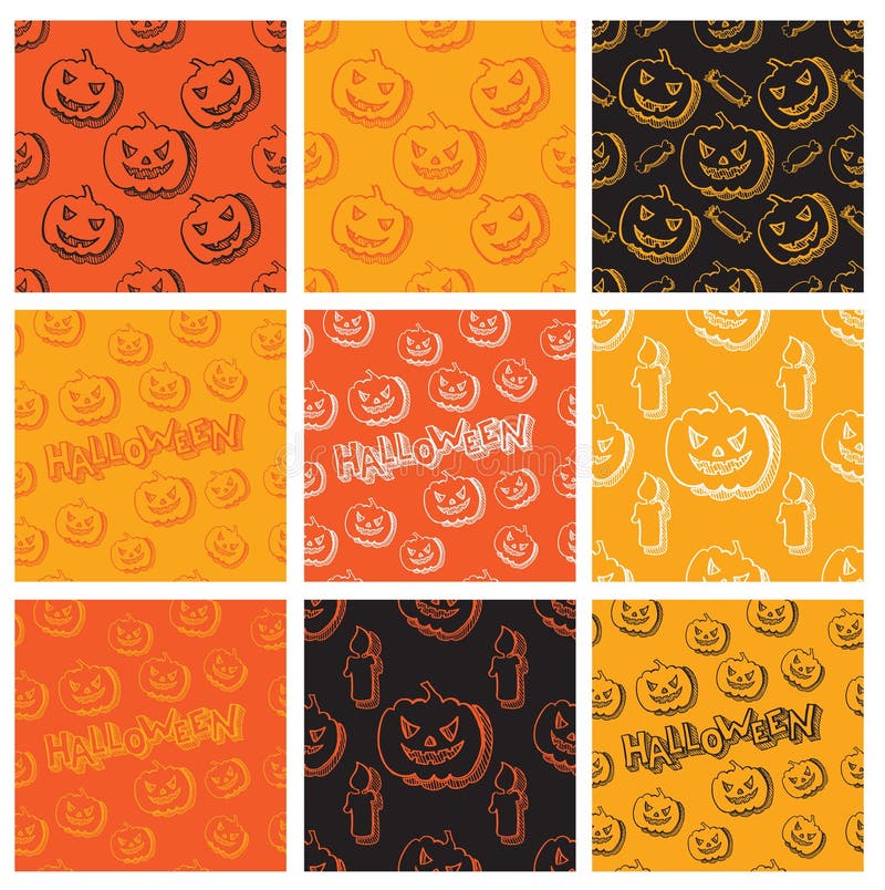 Halloween seamless pattern stock vector. Illustration of shape - 161761069