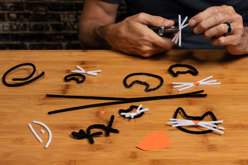 Halloween Pipe-cleaner and Construction Paper Crafts Featuring Black ...