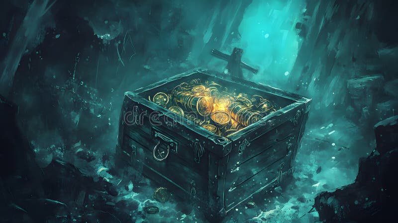 Halloween Pirate Ship, Ghostly Pirate Treasure Glowing Under the Sea ...