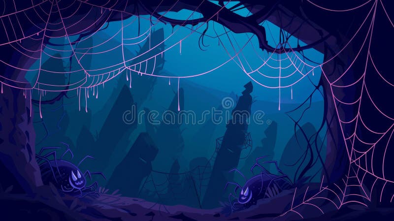 This Halloween Poster Features a Spider Web Hanging in the Corner ...