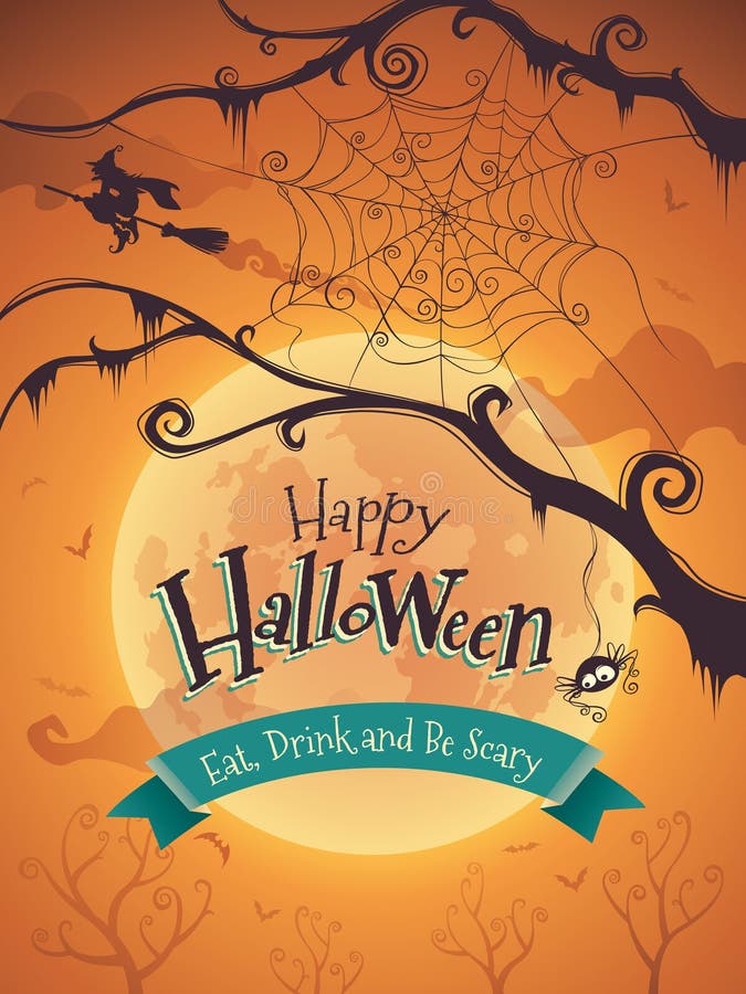 Spooky spider web stock vector. Illustration of spinning - 26559403