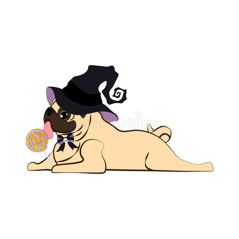 Pug Witch Hat Stock Illustrations – 157 Pug Witch Hat Stock ...