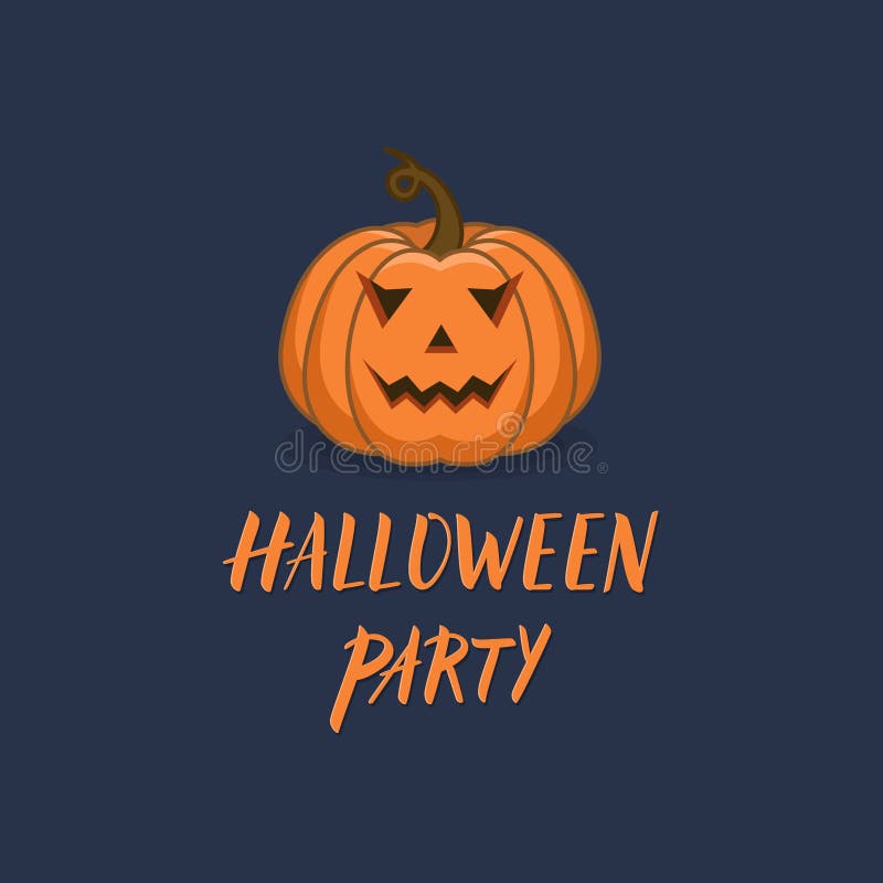 Halloween Pumpkin with Carved Grumpy Face Illustration Stock ...