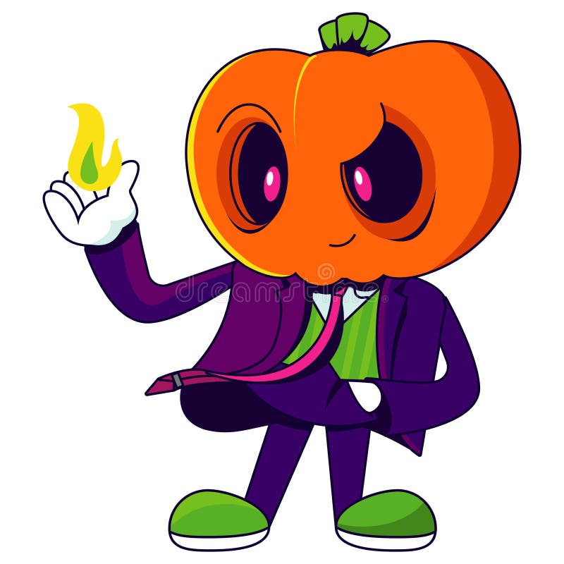 Halloween Pumpkin Elegant Character Stock Vector - Illustration of ...