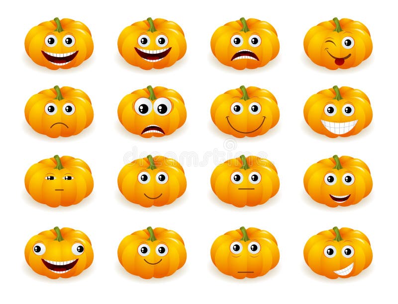 Cute Pumpkin Faces Halloween Pumpkin Face Stickers Pack Of 10 Large