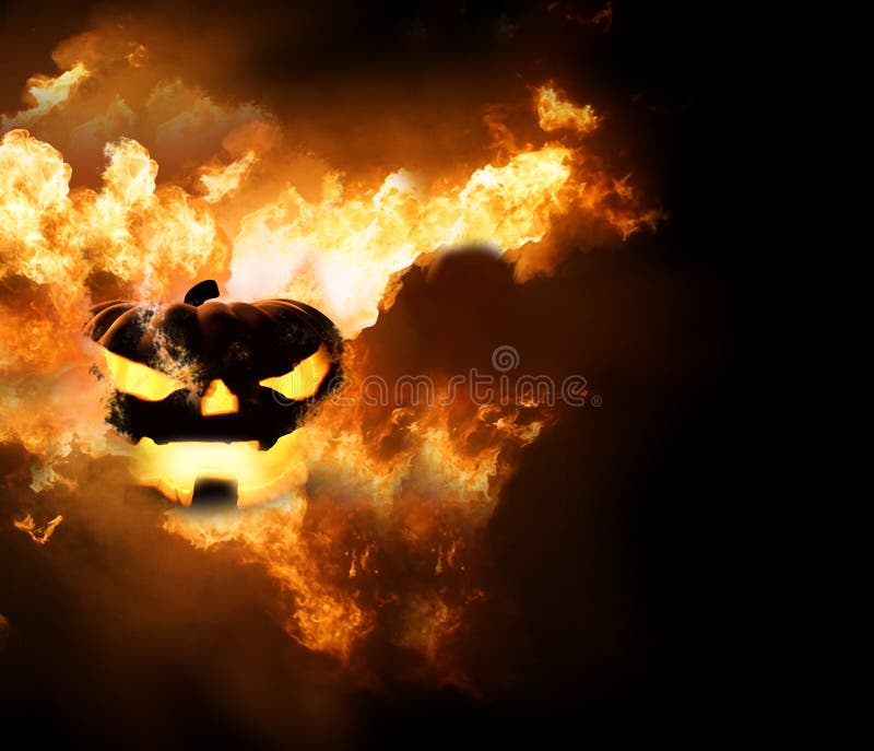 Halloween pumpkin fire 3d stock illustration. Illustration of pain ...