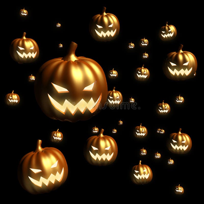 Halloween pumpkin floating stock illustration. Illustration of home ...