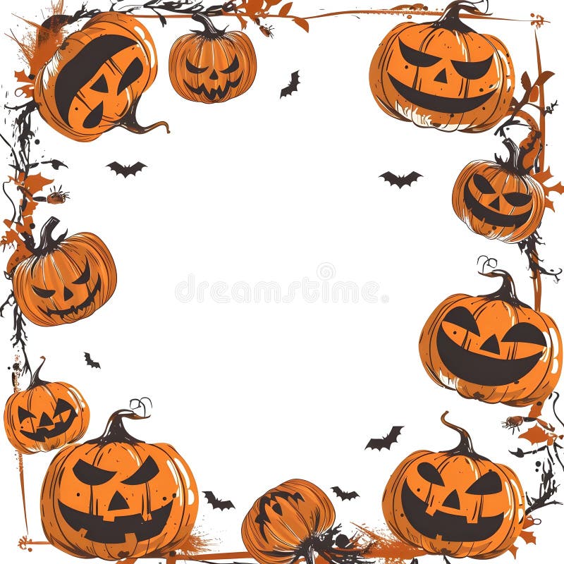 Halloween Pumpkin Frame stock illustration. Illustration of halloween ...