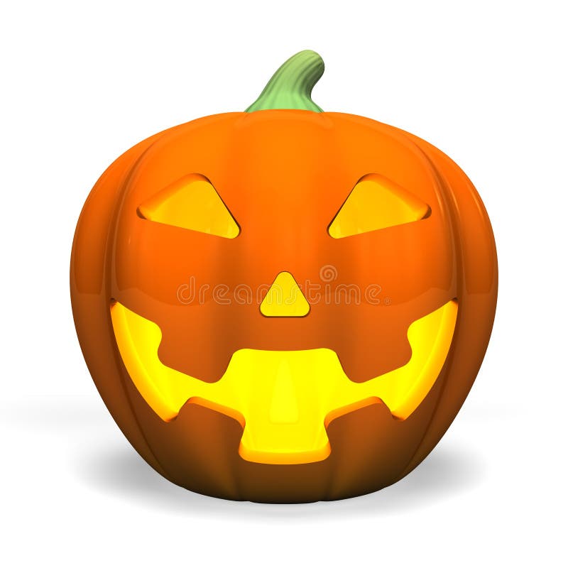 Halloween Pumpkin Front View Stock Illustration - Illustration of doll ...
