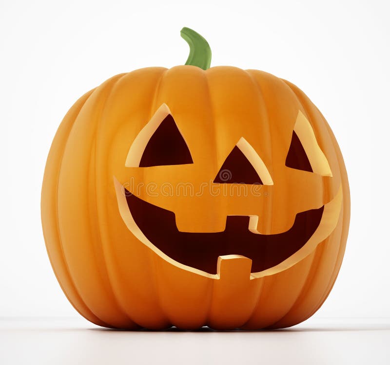 Halloween Pumpkin with a Funny Smiling Face. 3D Illustration Stock ...