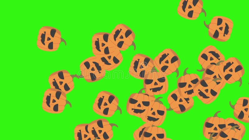 Halloween Pumpkin Group Animation, Chroma Key Stock Footage - Video of ...