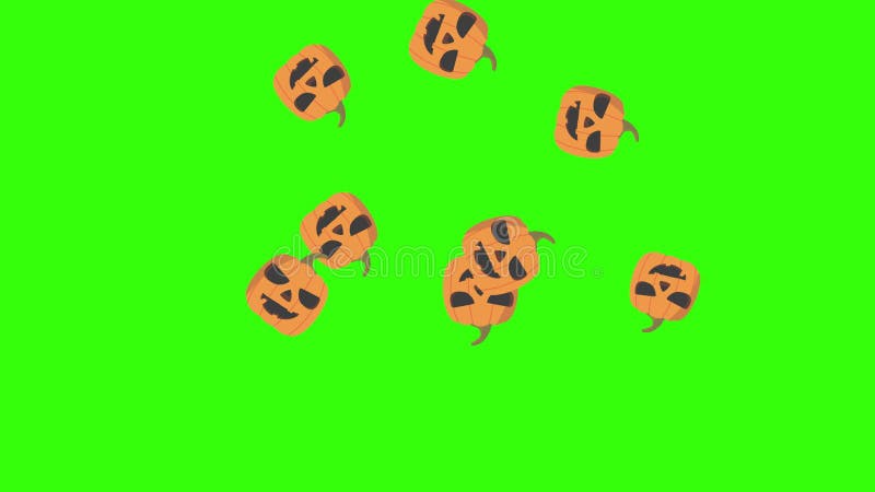 Halloween Pumpkin Group Animation, Chroma Key Stock Video - Video of ...