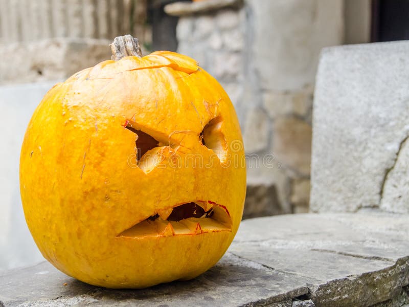 Halloween Pumpkin Head stock photo. Image of face, artistic - 34994676