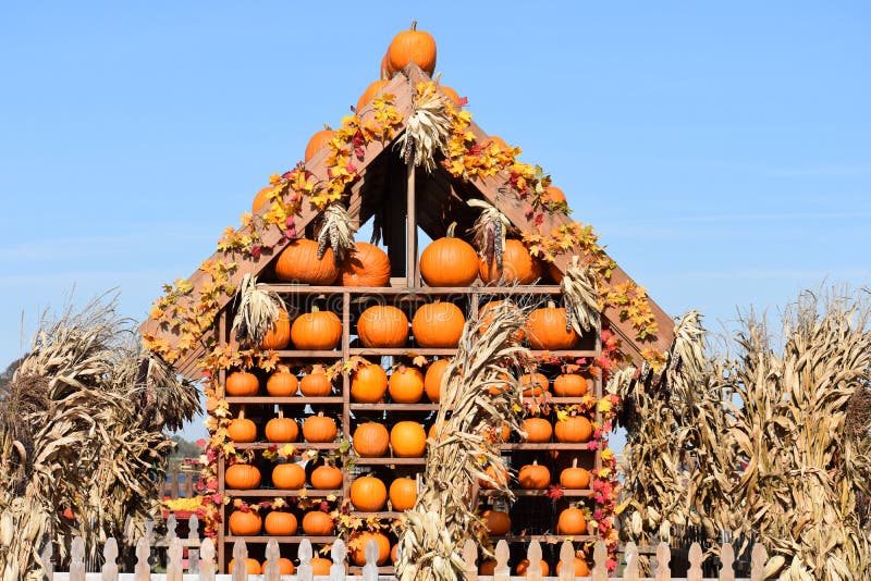 Pumpkin House Decoration Traditional Halloween Stock Image - Image of ...